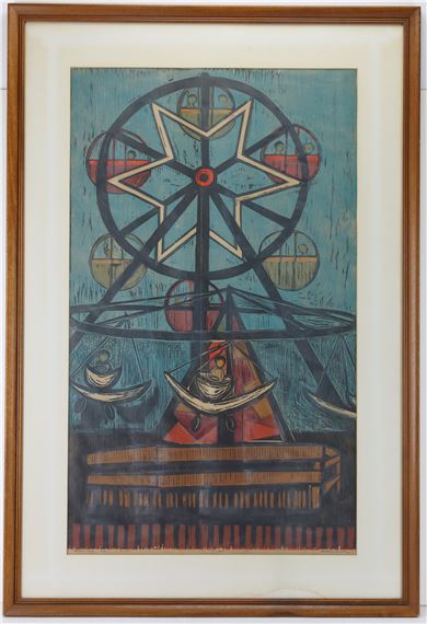 Mildred Murphy Dillon | Modernist scene with a stylized ferris wheel ...