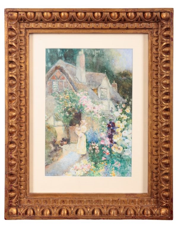 David Woodlock | Mother and child before a cottage | MutualArt