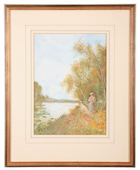 Frederick Hines | A riverside landscape (1921) | MutualArt