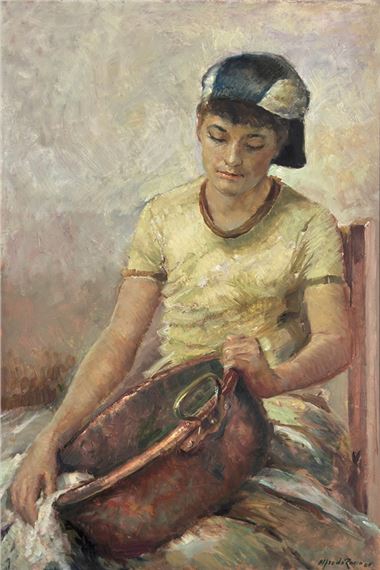 Alfredo Rocco | Junge mit Kupferkessel (1984) | MutualArt