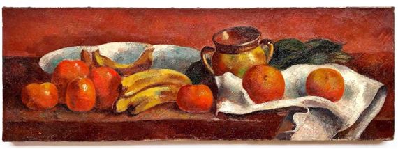 Sonia Lewitska | Oranges, bananas and jug on the table (1927) | MutualArt