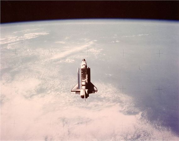 NASA | Famous photograph of the space shuttle Challenger as seen by the ...