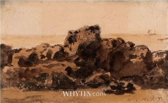 William Henry Hunt | ROCKS BY THE COAST | MutualArt