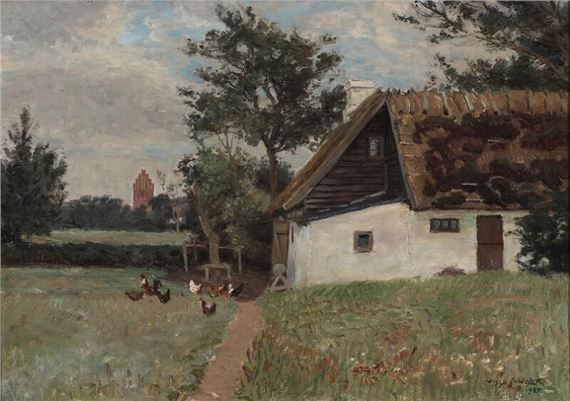 Olaf Viggo Peter Langer | View from a white farm near GundsÃ¸magle with ...