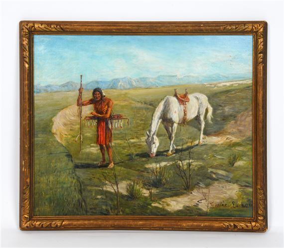 Fredric Burnett | NATIVE AMERICAN O/B PAINTING | MutualArt