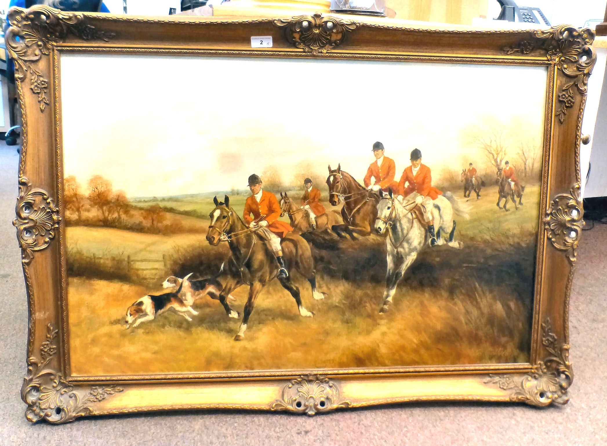 B. Collins | figures on horseback with dogs | MutualArt