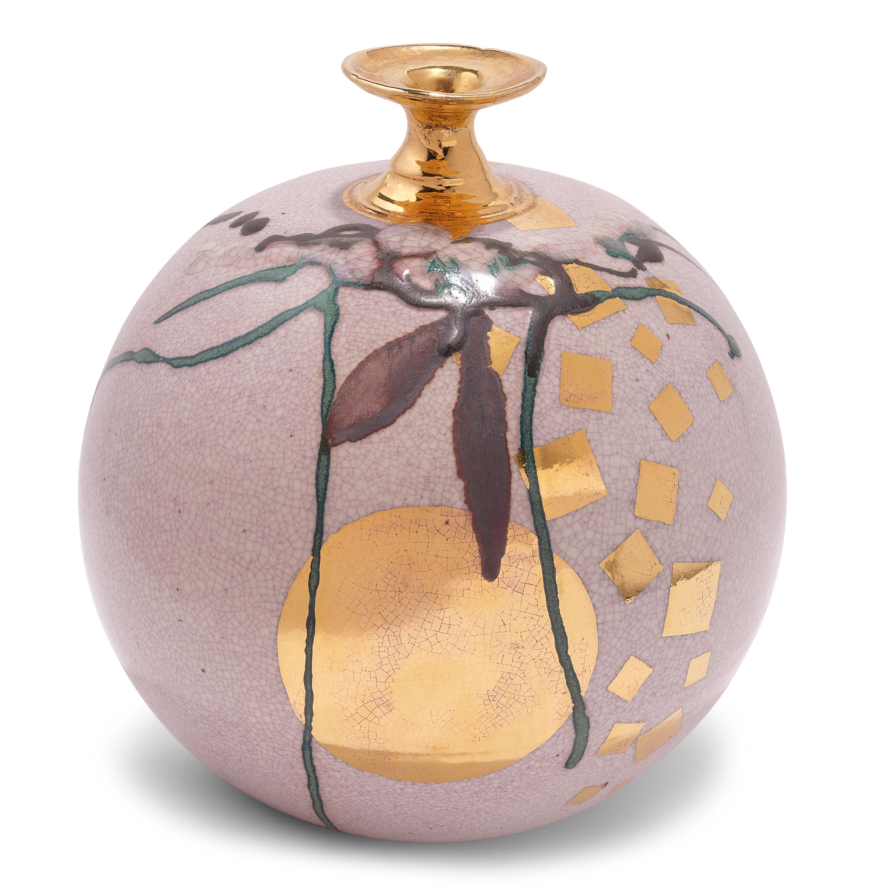 Robert Sperry | Vessel1975stoneware with crackle glaze and gold luster ...