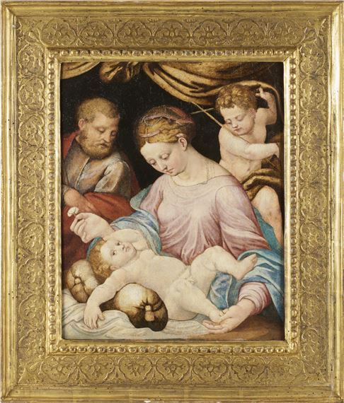 Girolamo Mazzola Bedoli | Holy Family with St. John the Baptist (16th ...