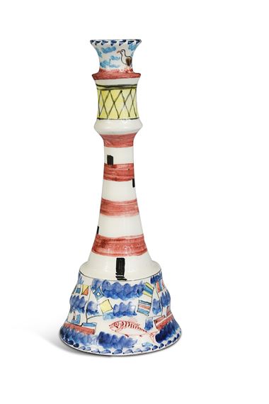 David Cleverley | an earthenware candlestick painted and modelled as a ...