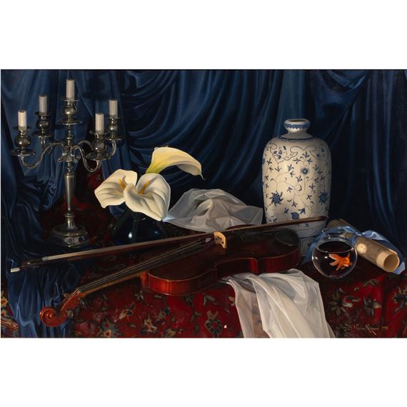 B. Nicole Klassen | Still Life with Violin, Lilies, Goldfish and ...