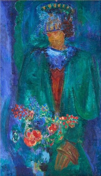 Georg Heck | Dame mit Blumen (1945) | MutualArt