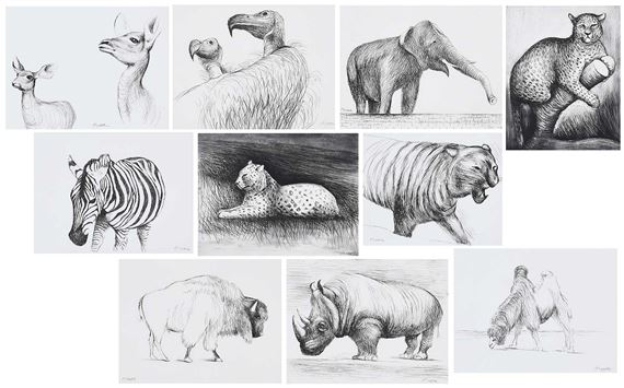 Henry Moore | Animals in the Zoo Portfolio (1980 - 1981) | MutualArt