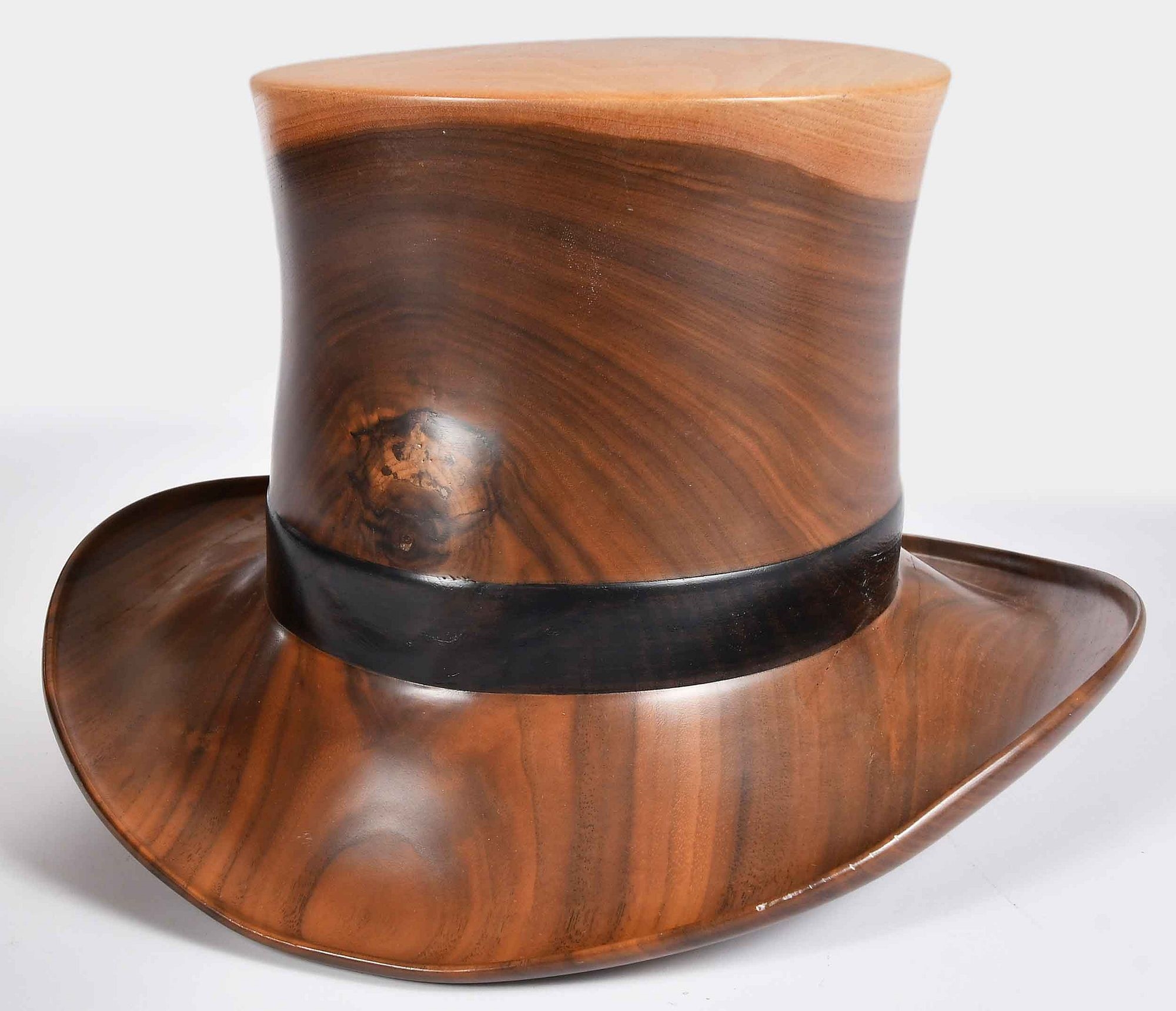 Chris Ramsey | Sculptural Turned Wood Top Hat with Stand | MutualArt
