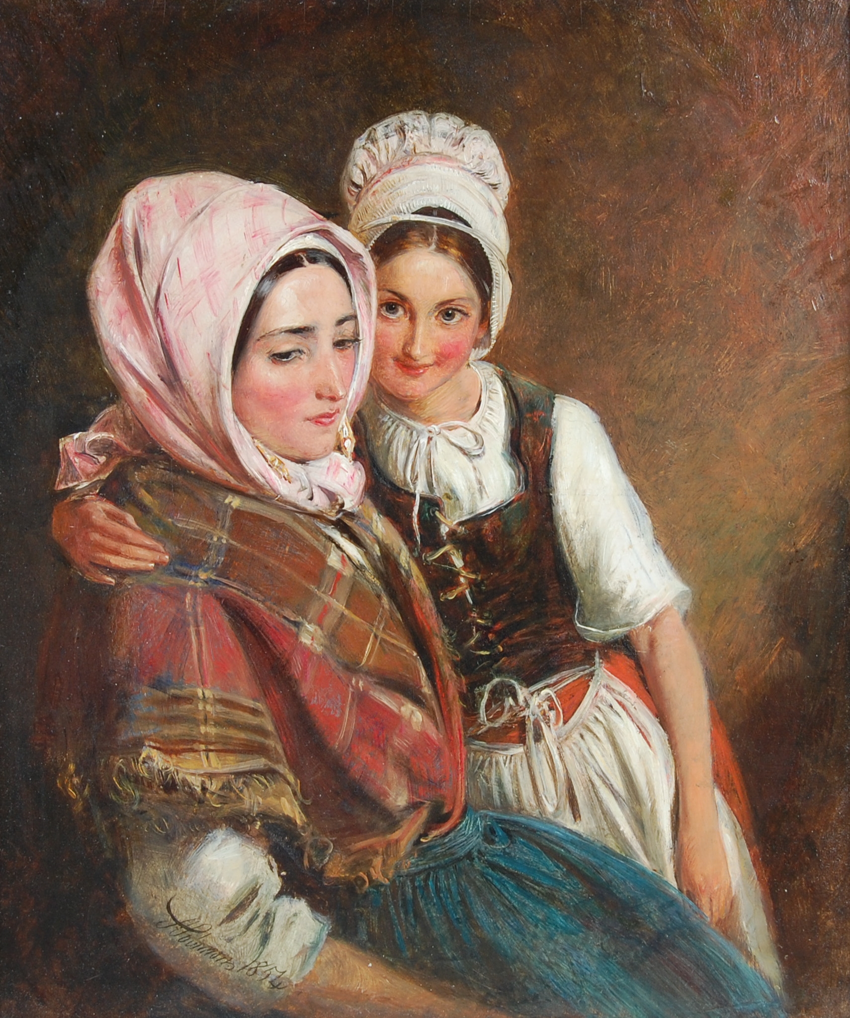 Abraham Solomon | Mother and Daughter (1854) | MutualArt