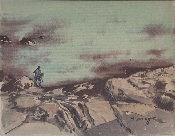 Pierre Brette | Pêche à pied dans les rochers | MutualArt