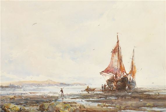 Frank Wasley | Frank Wasley (1854-1934), Unloading the catch, two ...
