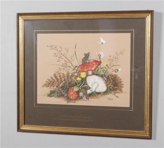 Barbara Mitchell | Three mice in foliage | MutualArt