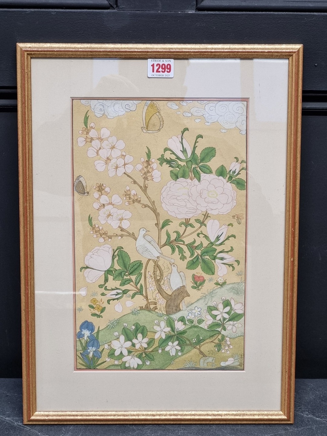 Raju Swami | birds in a flowering tree with butterflies | MutualArt