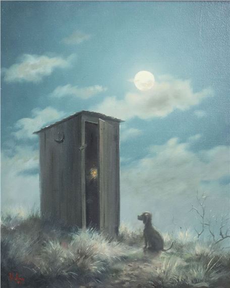 Dalhart Windberg | Moonlit Nocturne with Dog (1968) | MutualArt