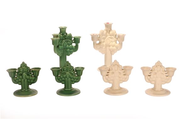 John Adams | Six Poole Pottery candelabra (Circa 1930) | MutualArt