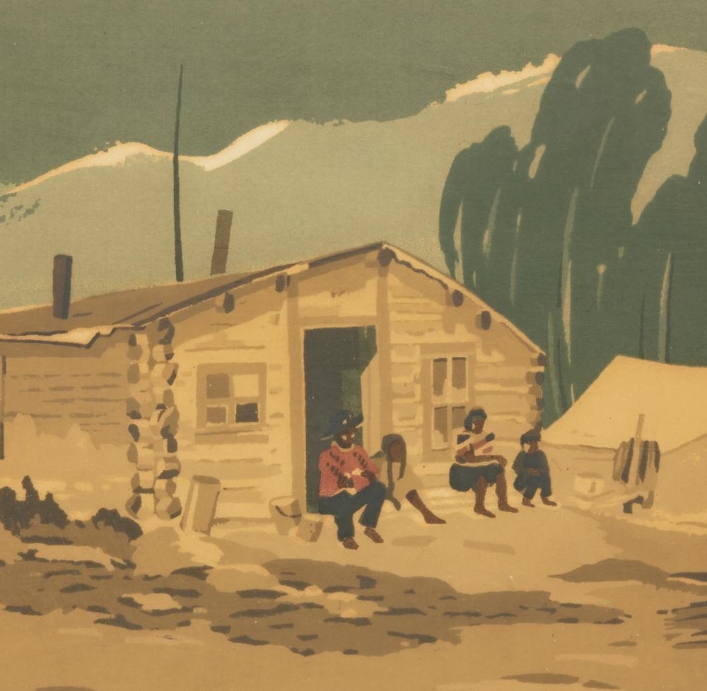 George Weber | Cree Log Cabin, Mameo Alberta (1950) | MutualArt
