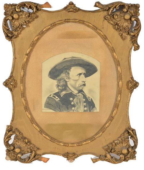 Edward Borein | Graphite drawing of George Armstrong Custer | MutualArt