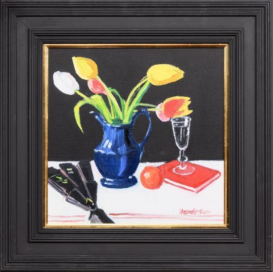 Gordon G. Henderson | TULIPS IN A BLUE JUG | MutualArt