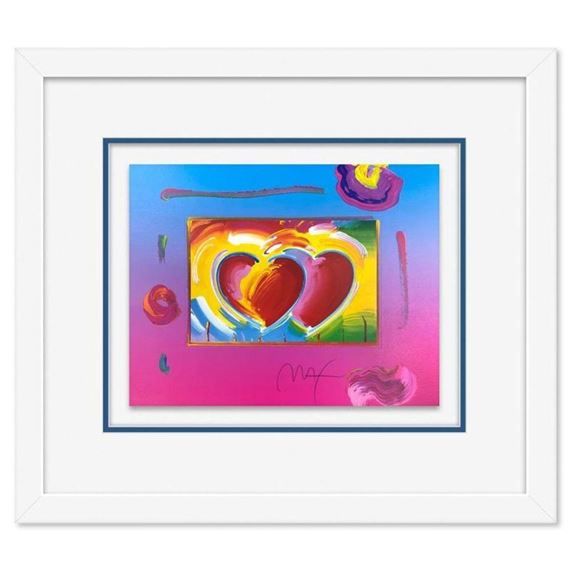 Peter Max | Two Hearts on Blends | MutualArt