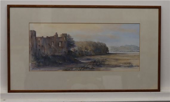 Valerie Ganz | watercolour of castle ruins | MutualArt
