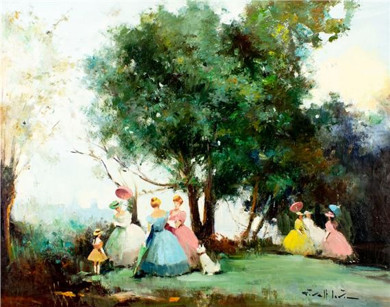 Juan Giralt Lerin | Ladies on Promenade | MutualArt