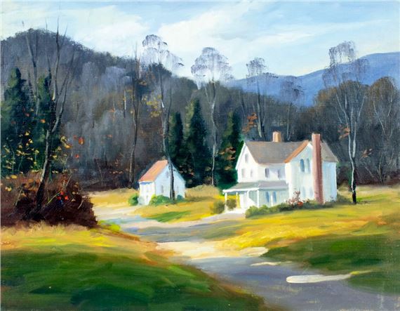 George Holloway | Hilly Landscape with Mansions | MutualArt