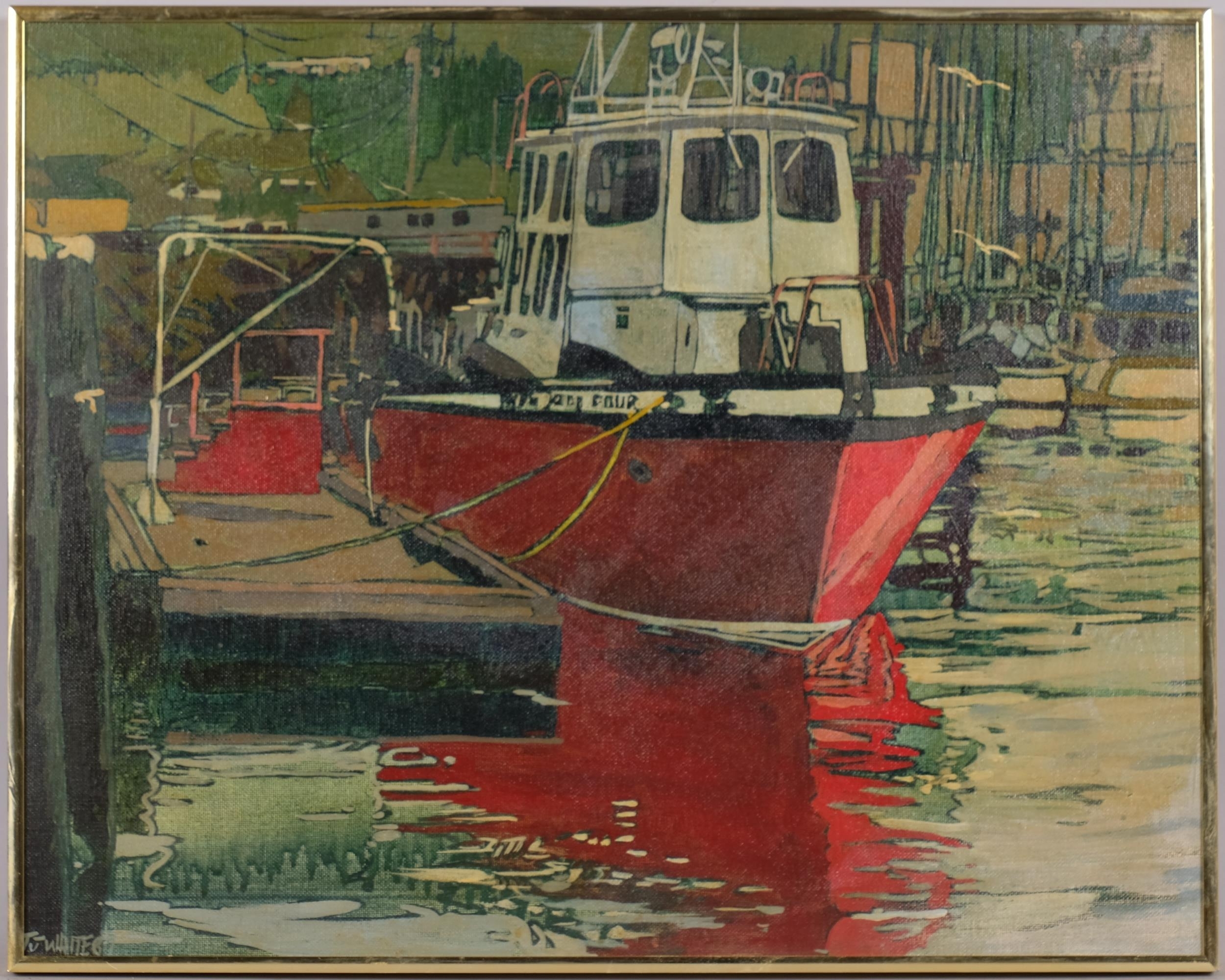 Timothy John White | fishing boat in harbour | MutualArt