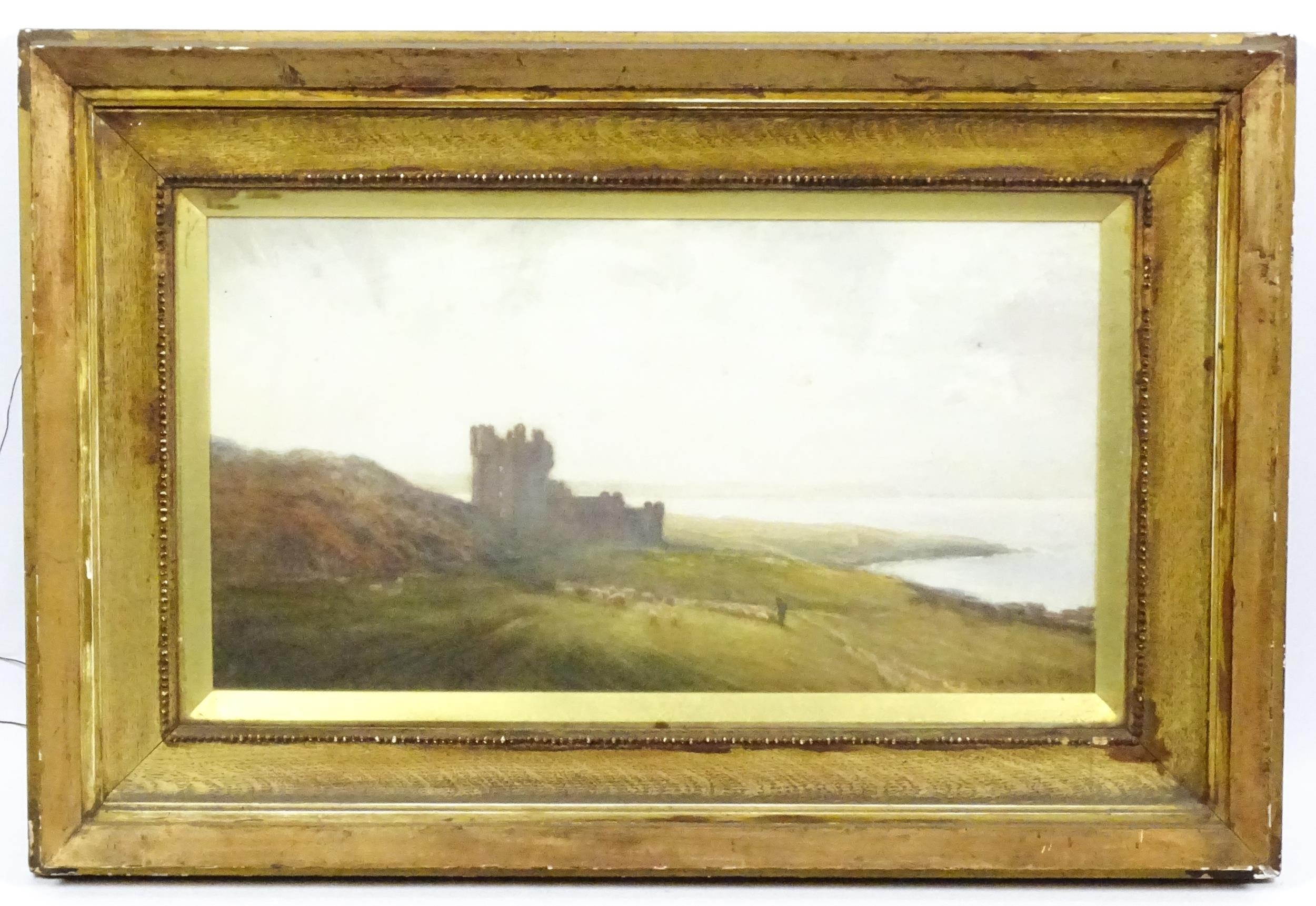 William Tatton Winter | A coastal landscape with castle ruins, and a ...
