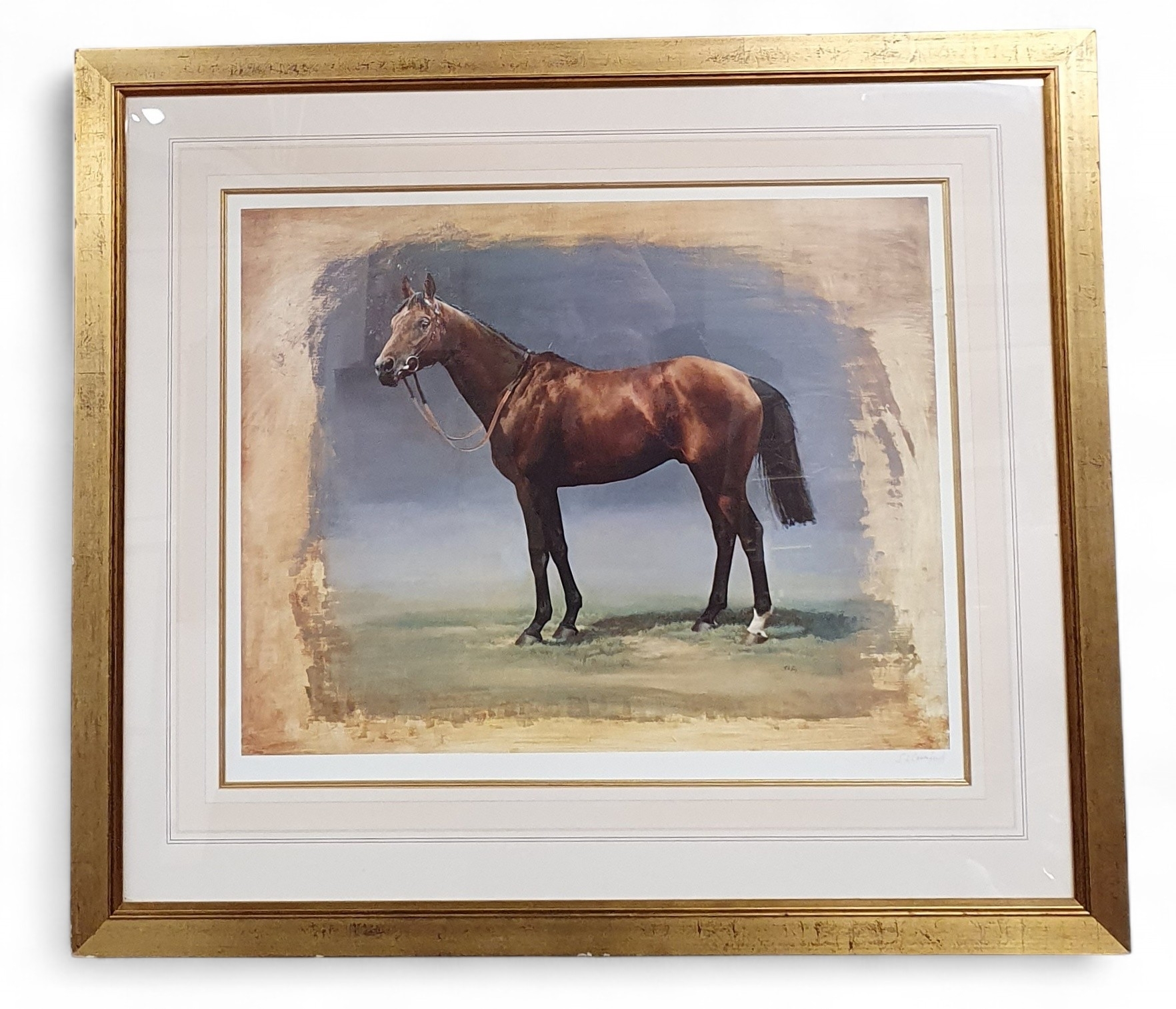 Susan Crawford | A coloured Print of a Racehorse | MutualArt