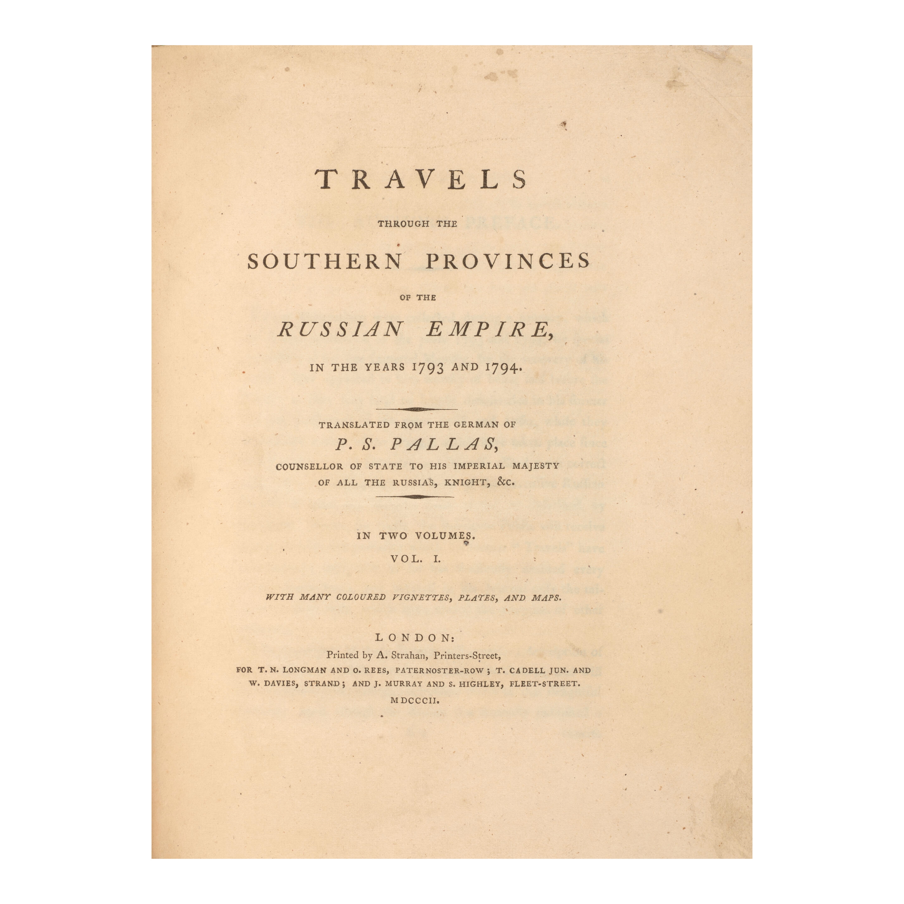 Peter Simon Pallas | Travels Through the Southern Provinces of The Russian Empire in the years ...