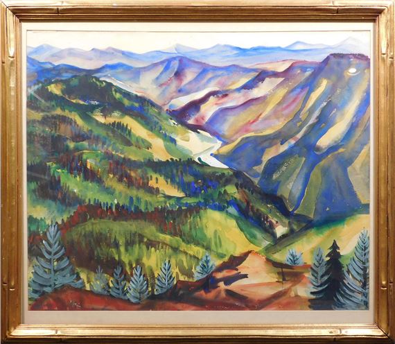 Millard Sheets | The River Canyon (1937) | MutualArt