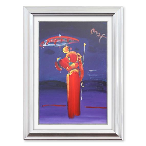 Peter Max | Umbrella Man with Cane | MutualArt