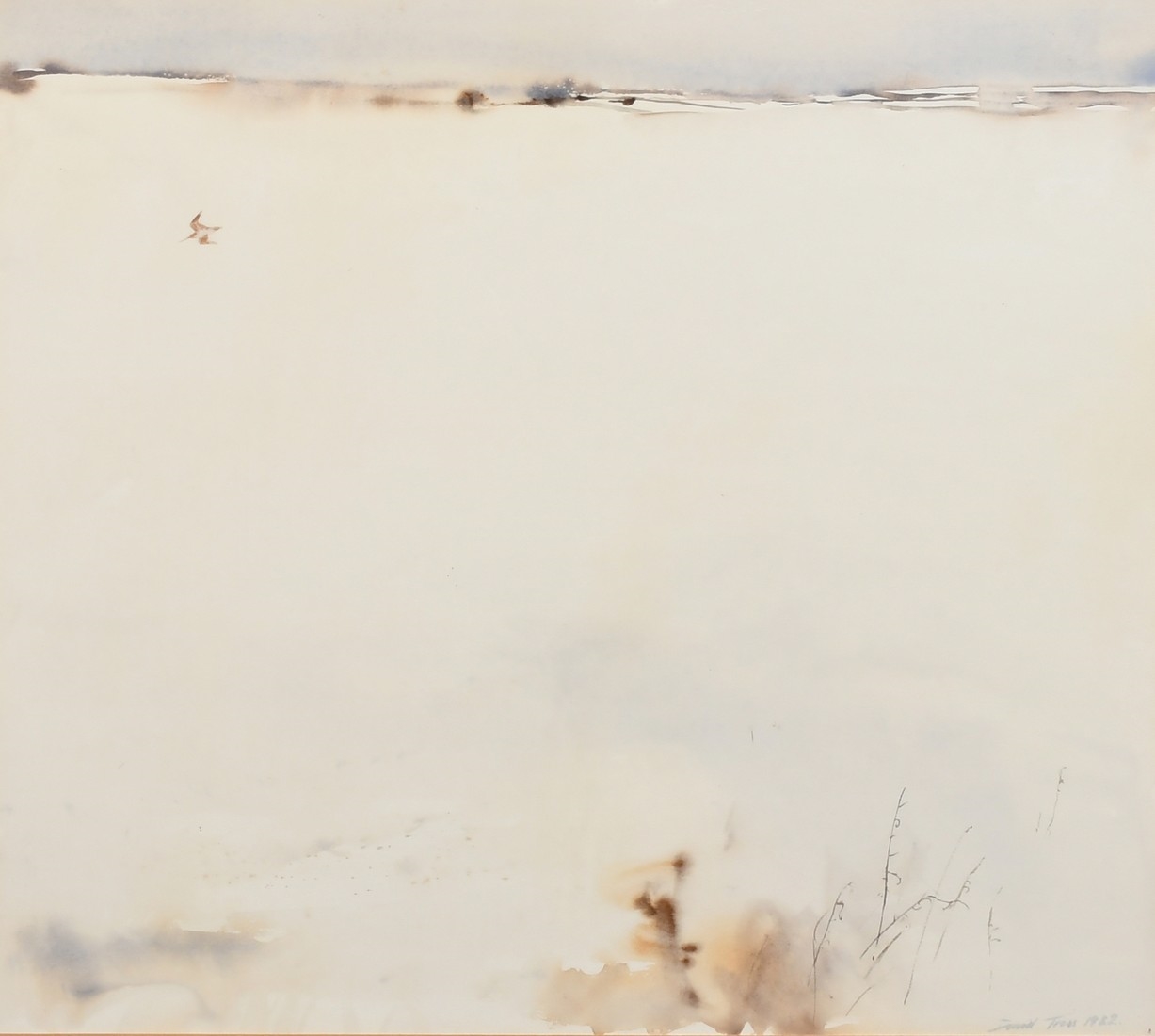 David Tress | David Tress (b. 1955), 'Snipe', scene of a bird in a ...