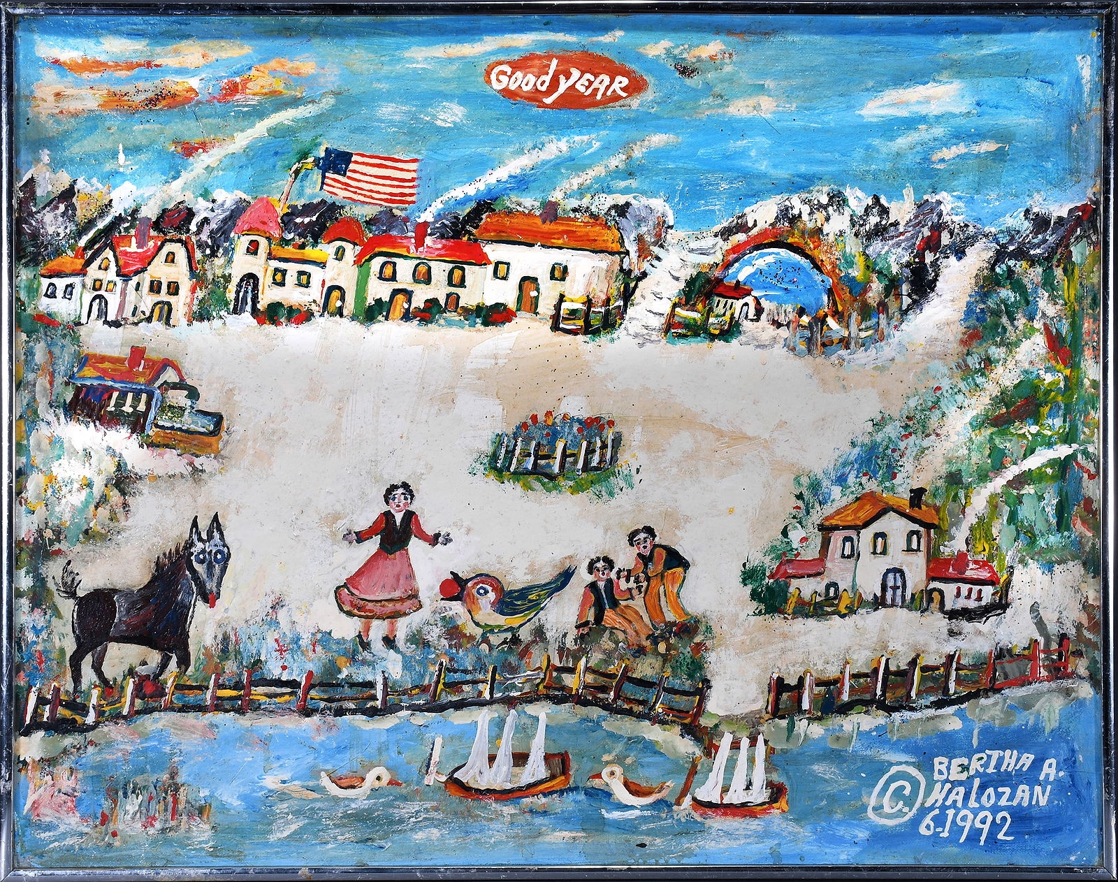 Bertha Halozan | Large Lakeshore Scene (1992) | MutualArt