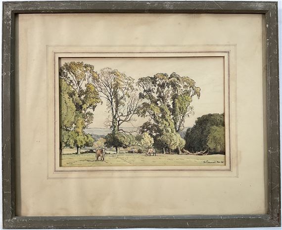 William Grimmond | Three Elms and Three Cows | MutualArt