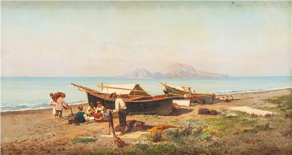 Pietro Barucci | Repairing the fishing nets | MutualArt