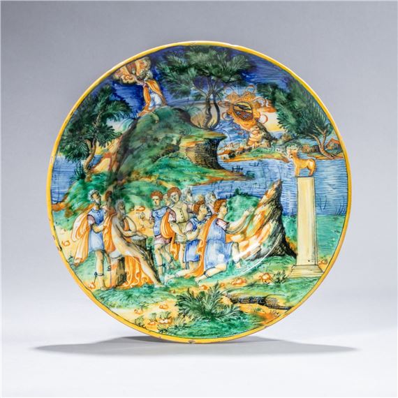 Ludovico And Angelo Picchi | An armorial istoriato plate with the ...