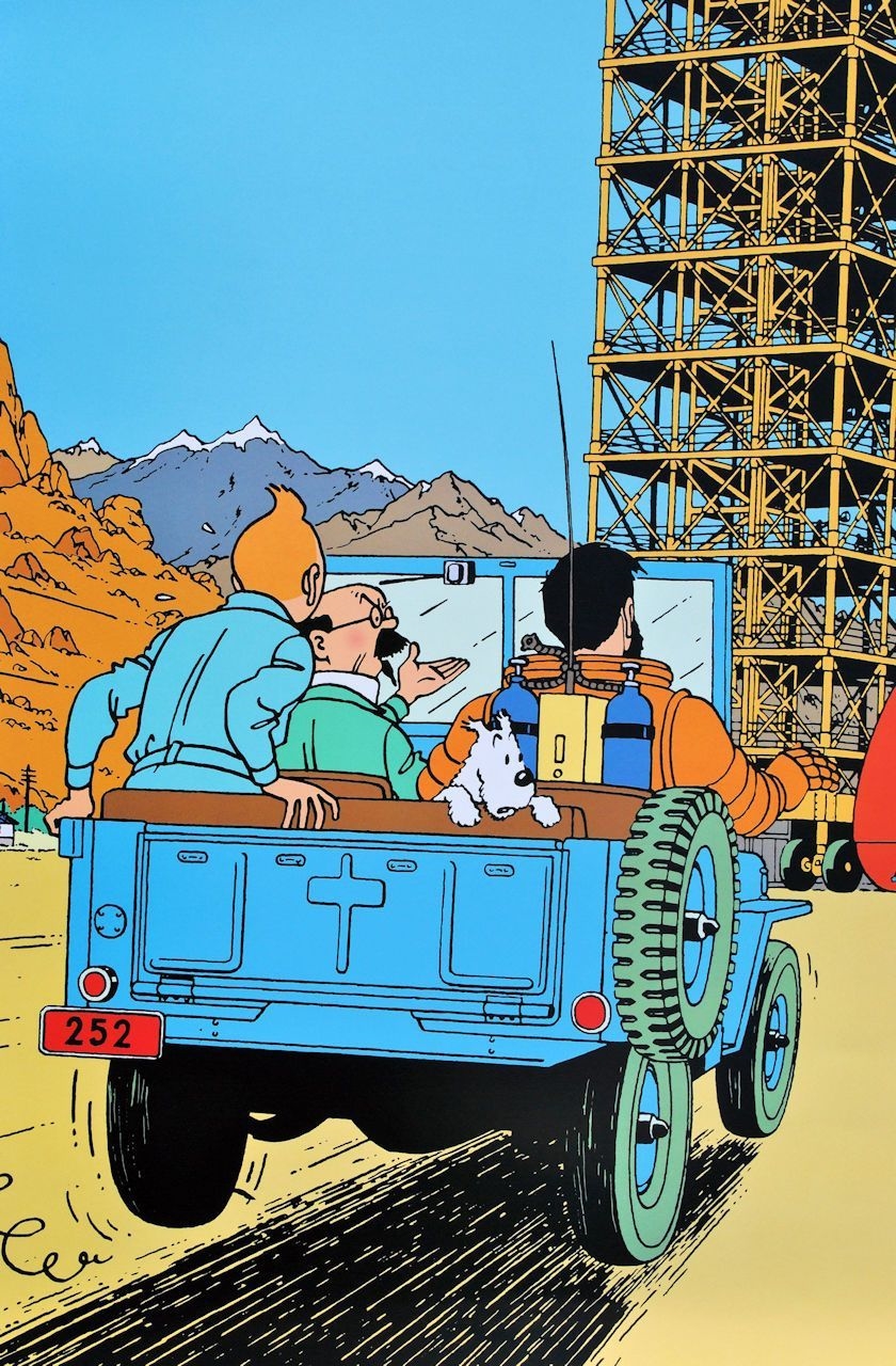 Hergé | Tintin - Objective Moon Original poster (1953) | MutualArt