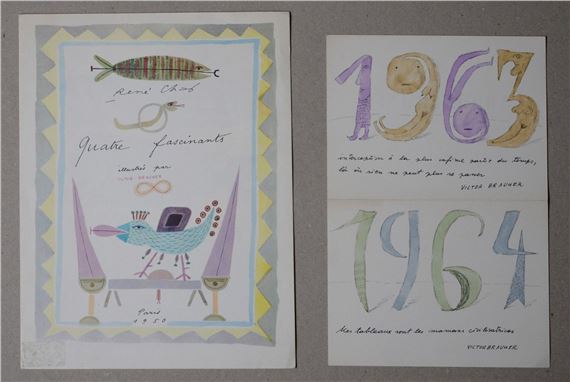 Victor Brauner | Set of 4 greeting cards (1963 - 1972) | MutualArt