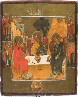 Russian School, 17th Century | AN ICON OF THE OLD TESTAMENT TRINITY ...