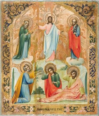 Russian School, 20th Century | AN ICON SHOWING THE TRANSFIGURATION ...