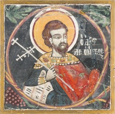 Macedonian School, 16th Century | A FINE FRESCO WITH SAINT LEONTIUS THE ...