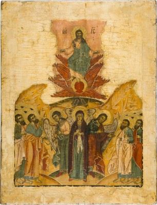 Russian School, 17th Century | A LARGE ICON SHOWING THE ASCENSION OF ...