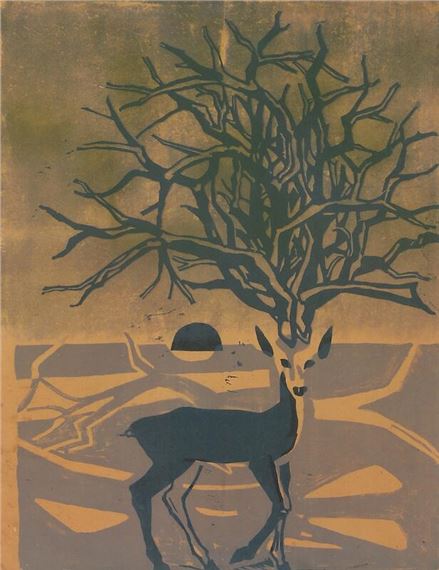 Axel Salto | Landscape with a deer | MutualArt