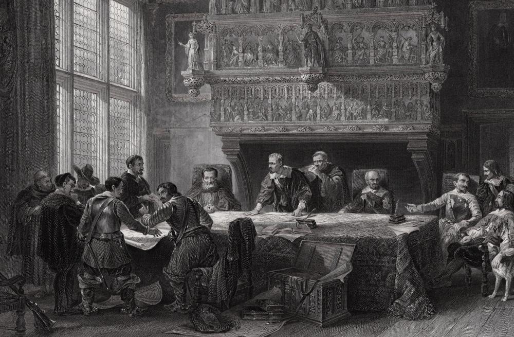 Louis Haghe | The Council of War at Courtray (1854) | MutualArt